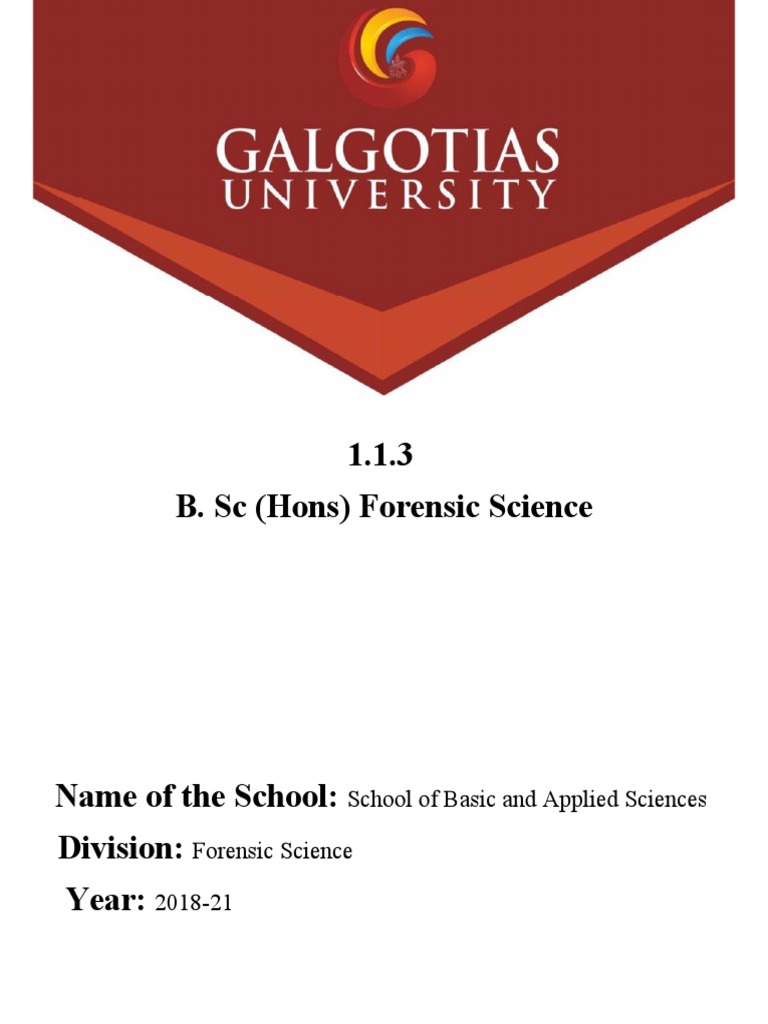 1.1.3 - SoLE - B.SC (H) Forensic Science 2018 - 19-09.09 | PDF ...