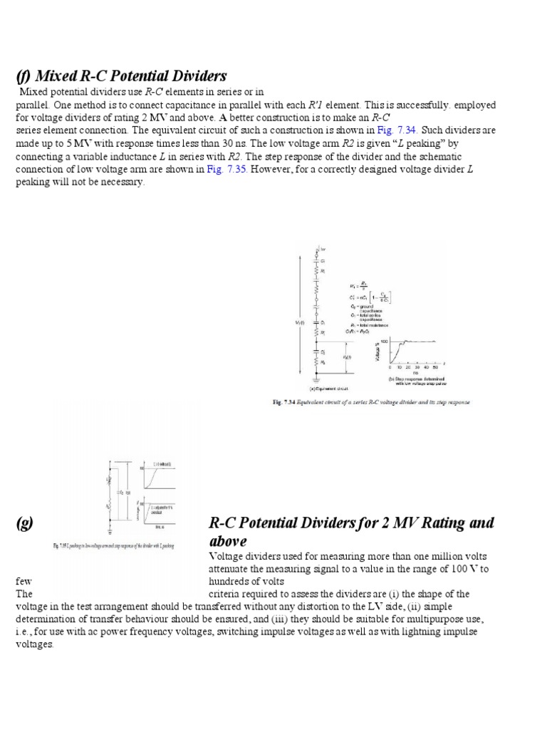 (F) Mixed R-C Potential Dividers | PDF | Force | Electricity