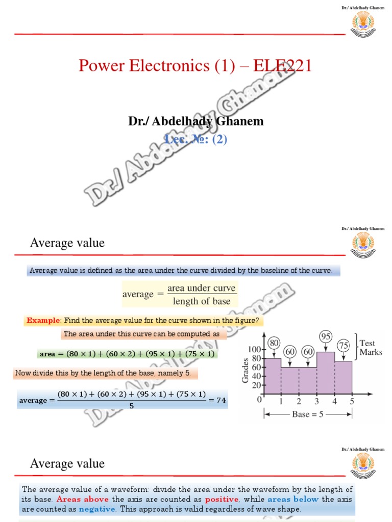 Power Electronics (1) - ELE221: DR./ Abdelhady Ghanem | PDF | Rectifier | Root Mean Square