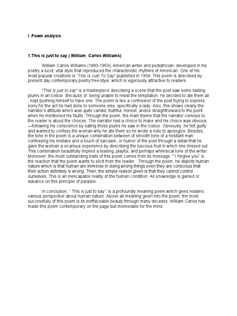 American Literature - Poem Analysis | PDF | Poetry