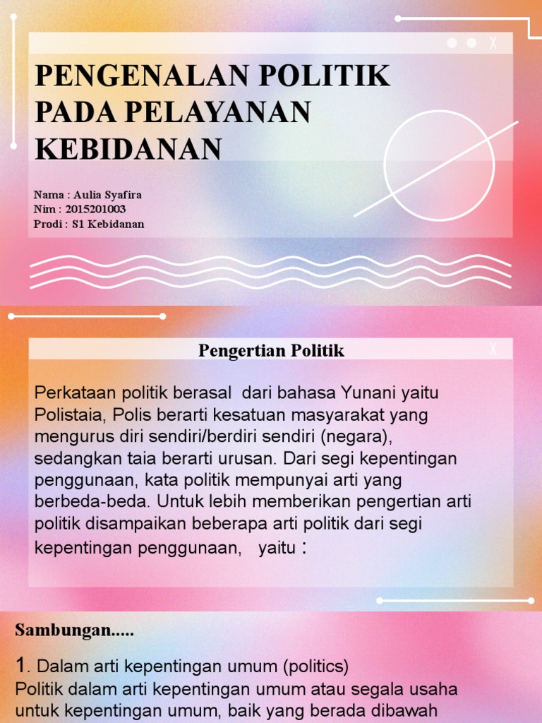 Aulia Syafira (Pengenalan Politik Pada Pelayanan Kebidanan) | PDF
