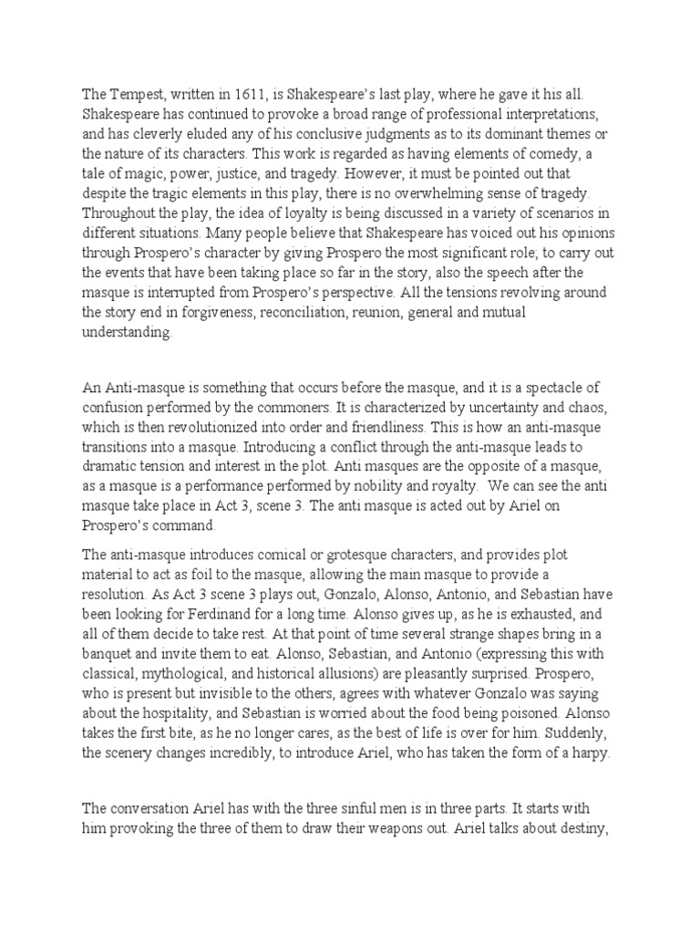 English Lit 12th Internals - 1 | PDF | The Tempest