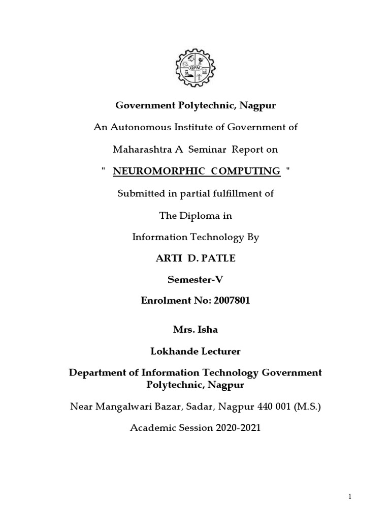 Neuromorphic Computing Seminar | PDF | Brain | Integrated Circuit