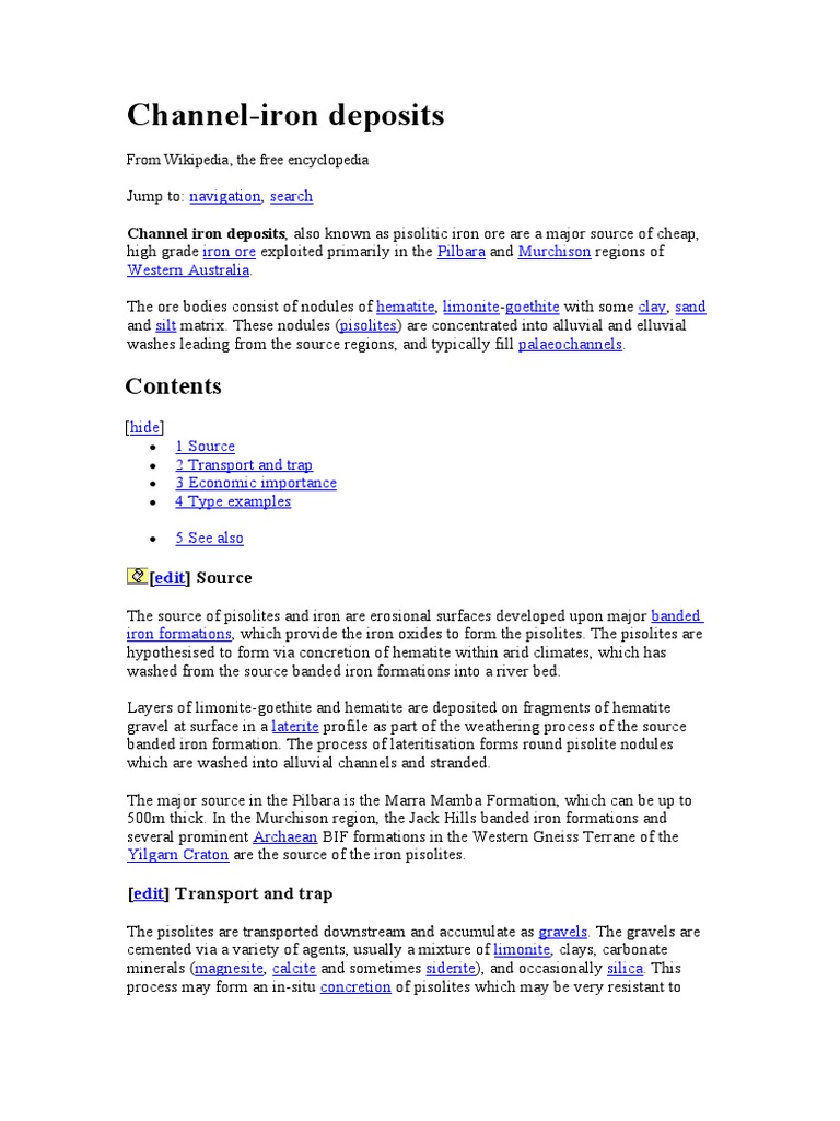 Channel Iron Deposit | PDF | Minerals | Geology