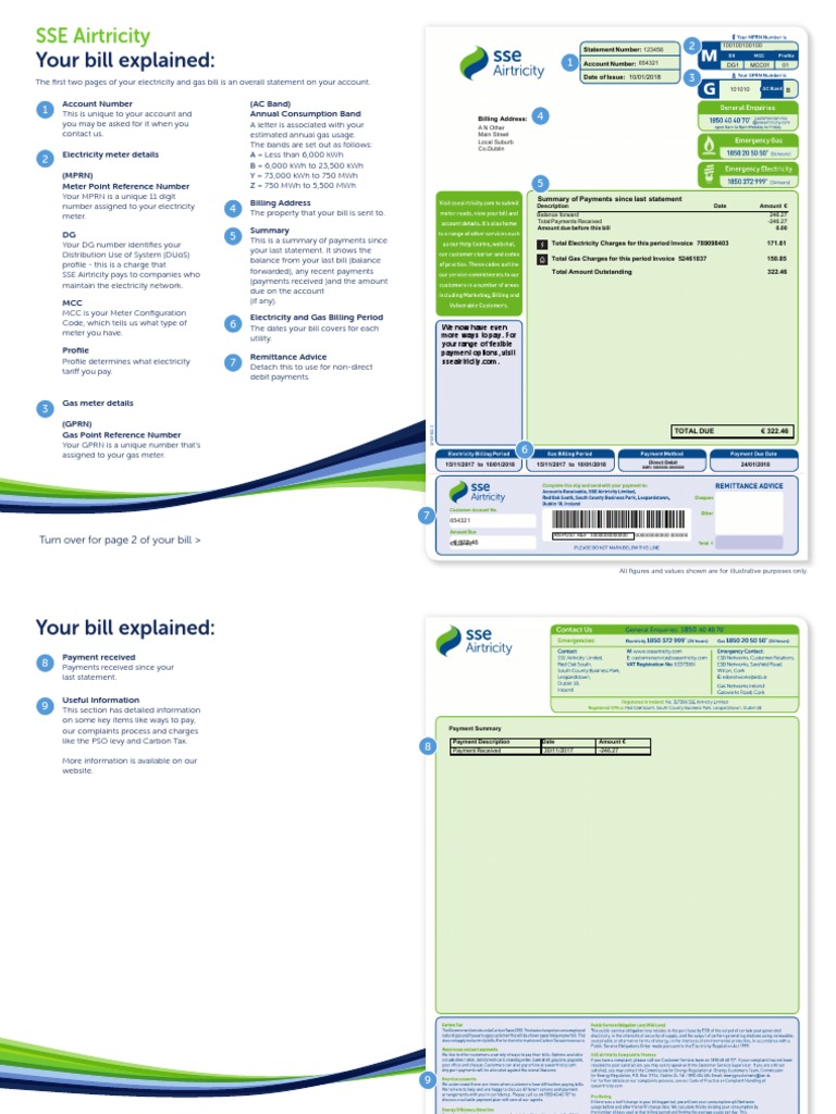 Your Bill Explained:: SSE Airtricity | Download Free PDF | Taxes ...
