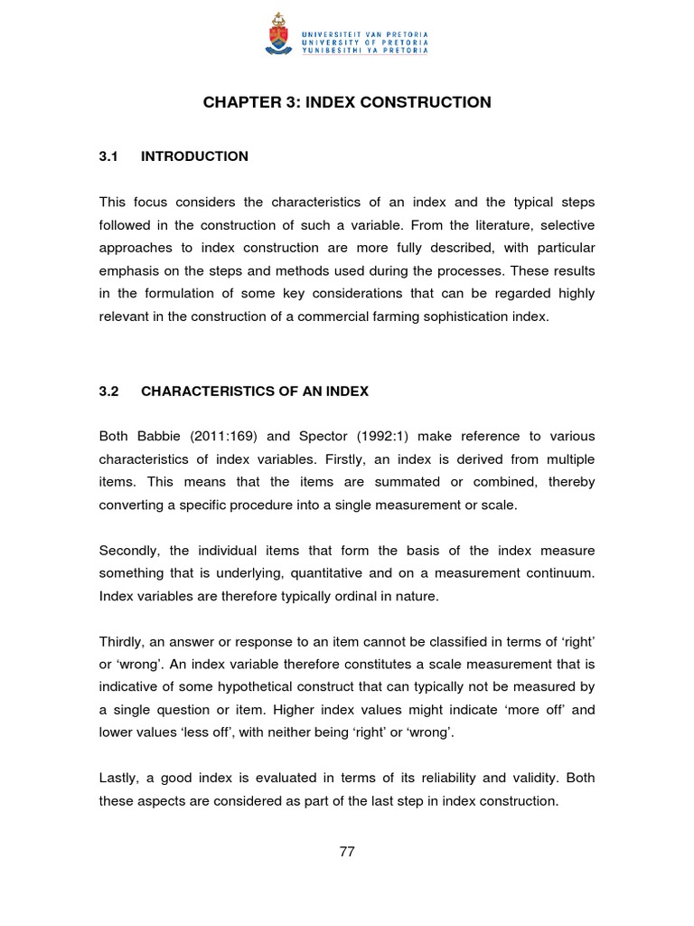 Chapter 3: Index Construction | PDF | Validity (Statistics) | Market ...