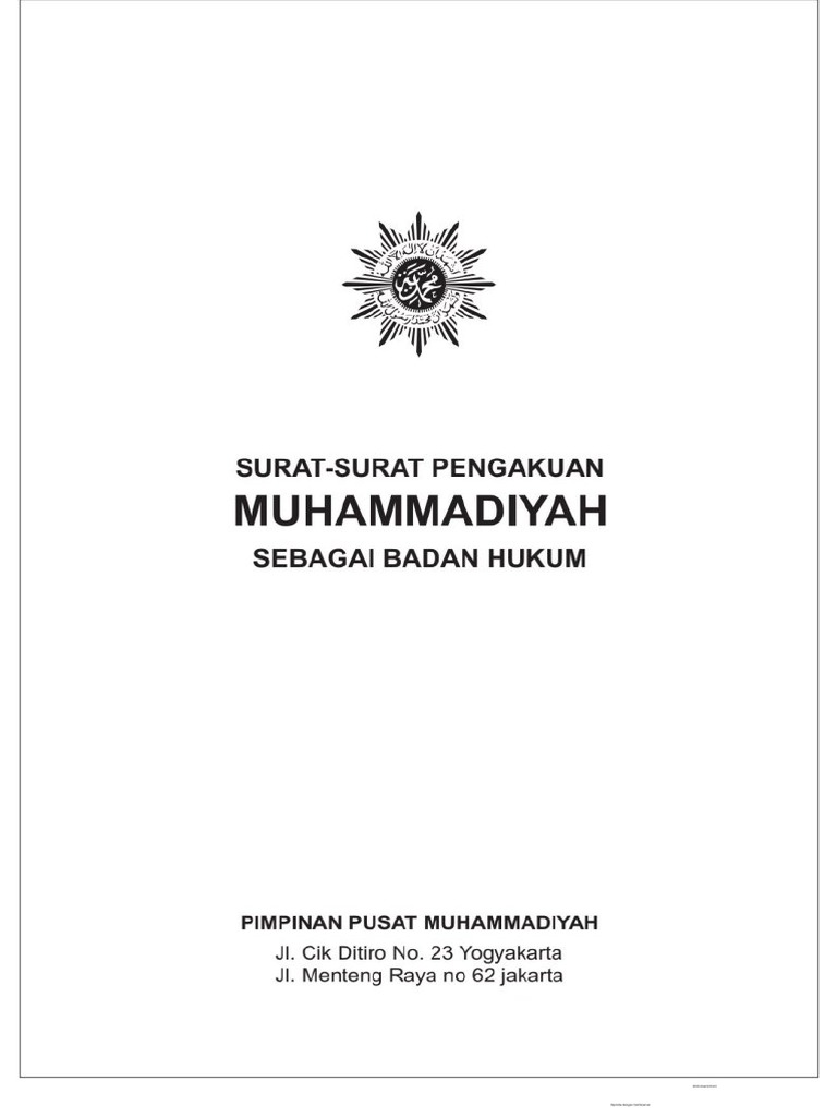 Surat Badan Hukum Muhammadiyah | PDF