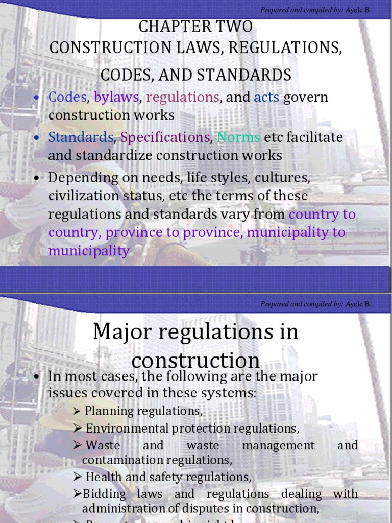 Overview of Construction Laws and Regulations | PDF | Regulation ...