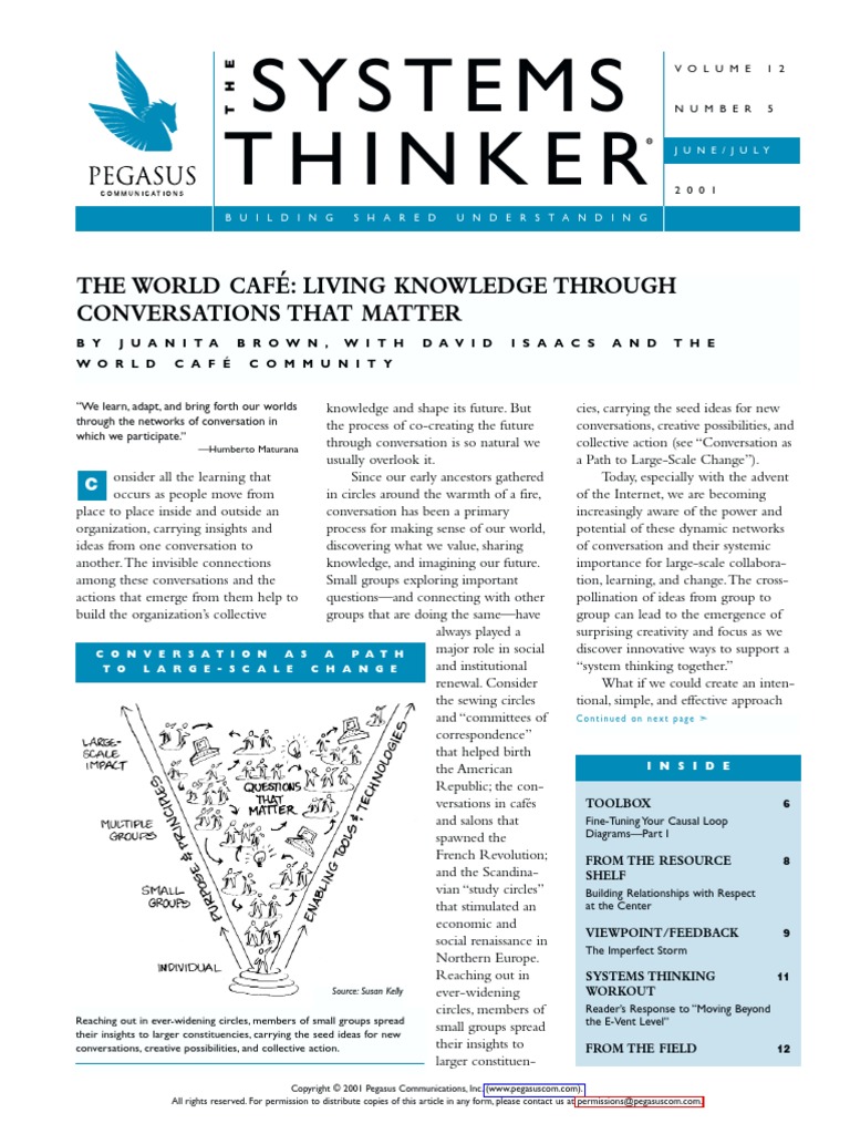 World Café Sistems Thinking | PDF | Conversation | Learning