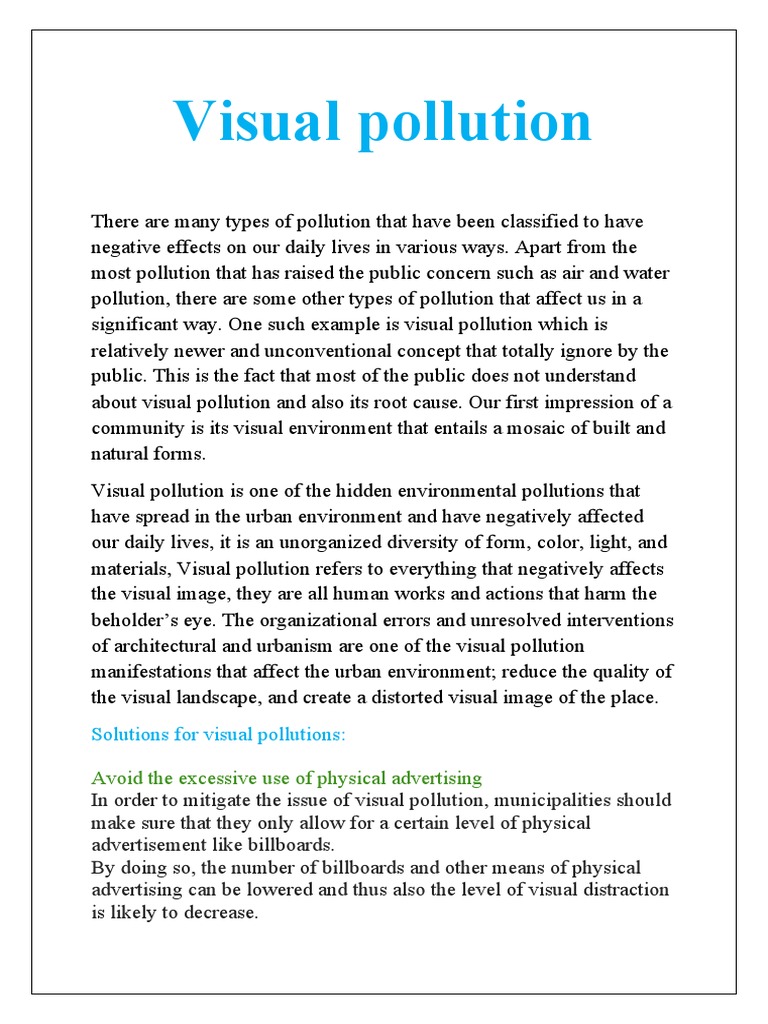 Visual Pollution | PDF | Pollution | Waste