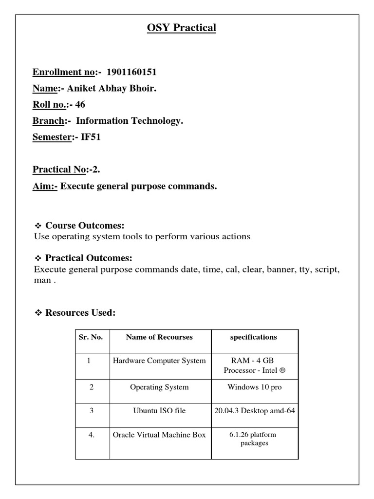 OSY Practical No.2 | PDF | Operating System | Computer Engineering
