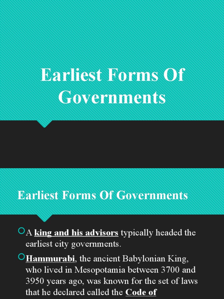 Earliest Forms of Governments (UCSP) | PDF