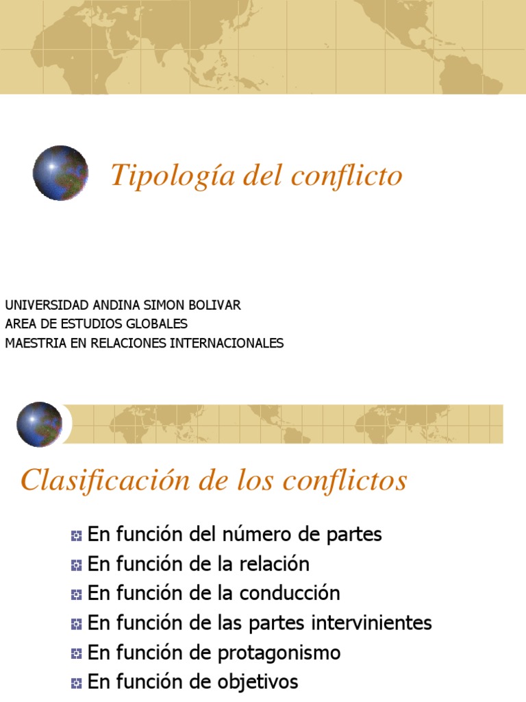 Tipologia Del Conflicto Fin | PDF | Conflicto (proceso) | Ciencias del comportamiento