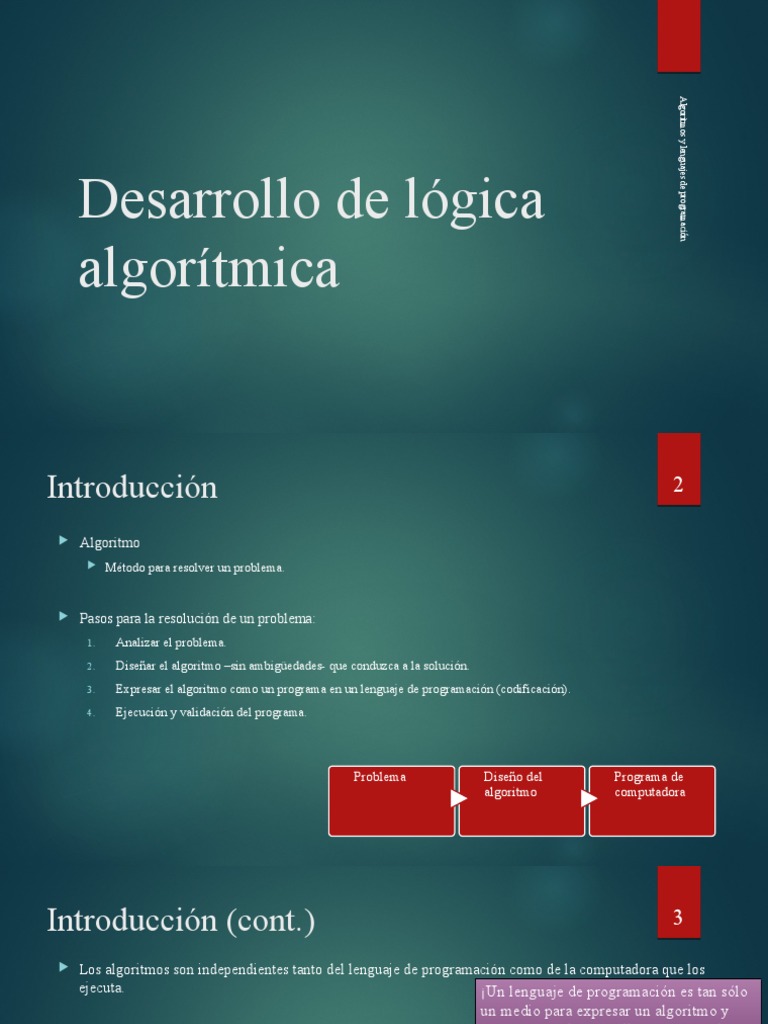 Desarrollo de la lógica algorítmica y lenguajes de programación | PDF | Algoritmos ...