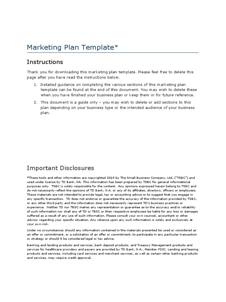 Marketing Plan Template | PDF | Popular Culture & Media Studies ...