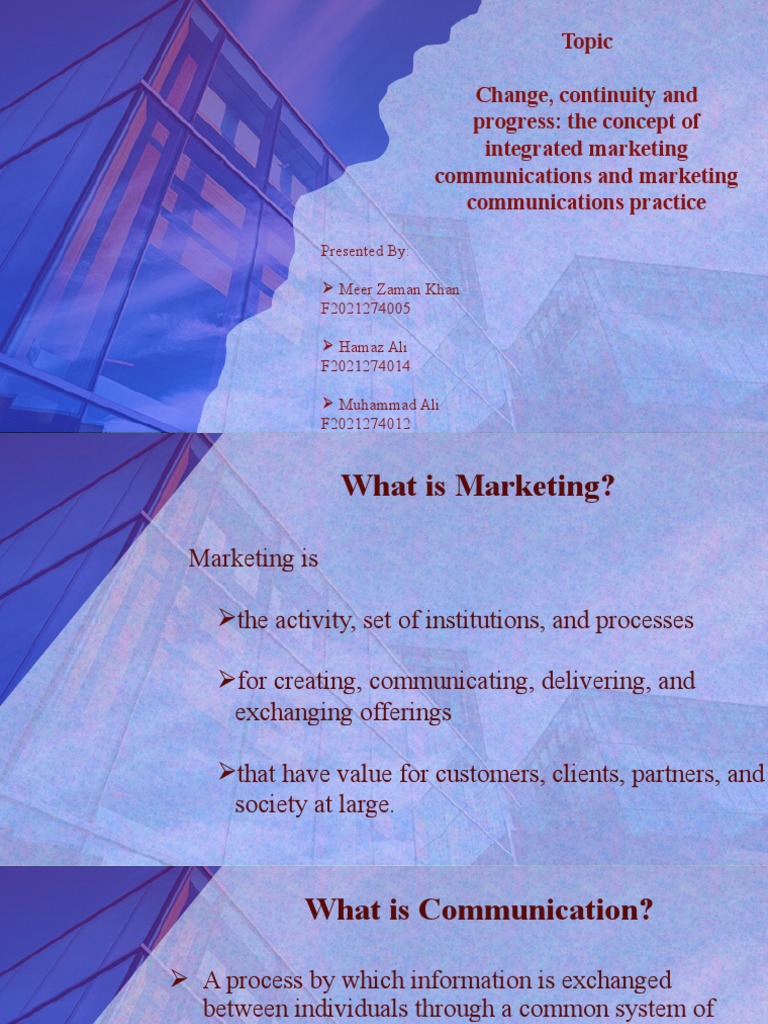 Change, Continuty and Progress | PDF | Marketing Communications | Marketing