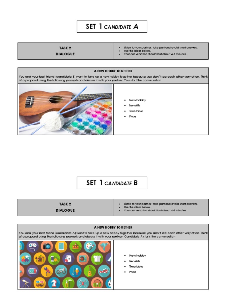Dialogue - B1 - A New Hobby Together | PDF