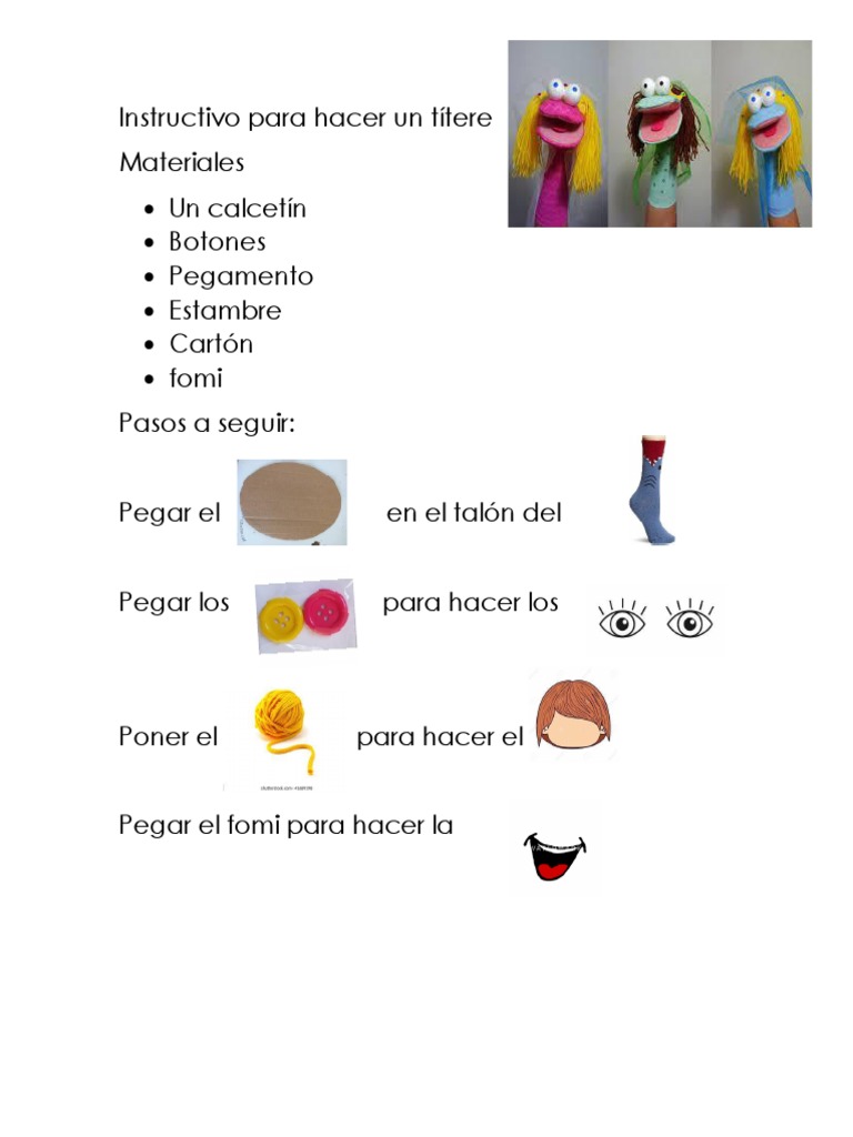 Instructivo para Hacer Un Títere | PDF