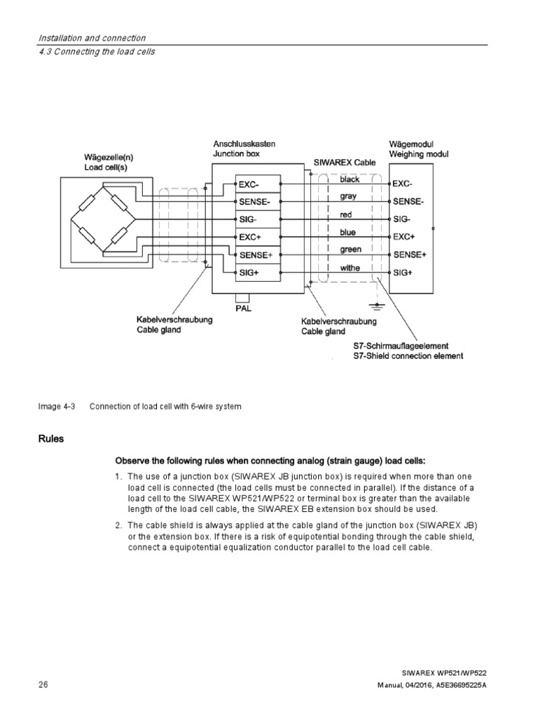 Installation and Connection 4.3 Connecting The Load Cells: Rules | PDF ...