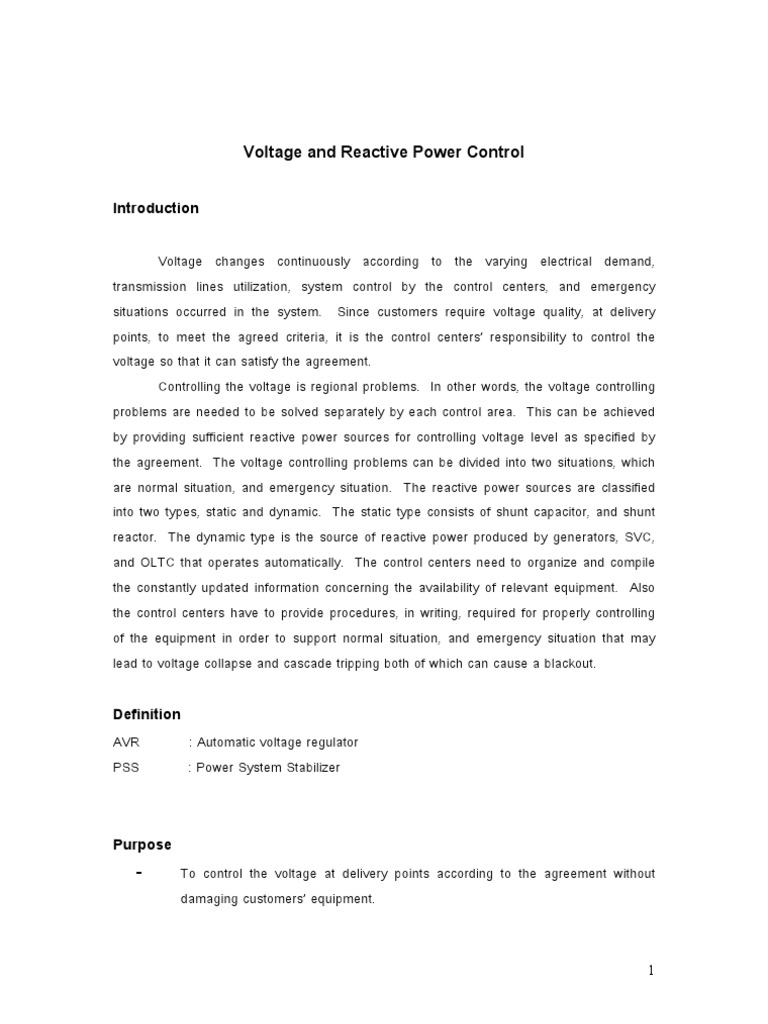 Voltage and Reactive Power Management | PDF | Ac Power | Capacitor