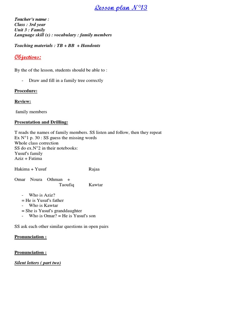 Focus Unit 3 Family Vocabulary | PDF | Language Arts & Discipline