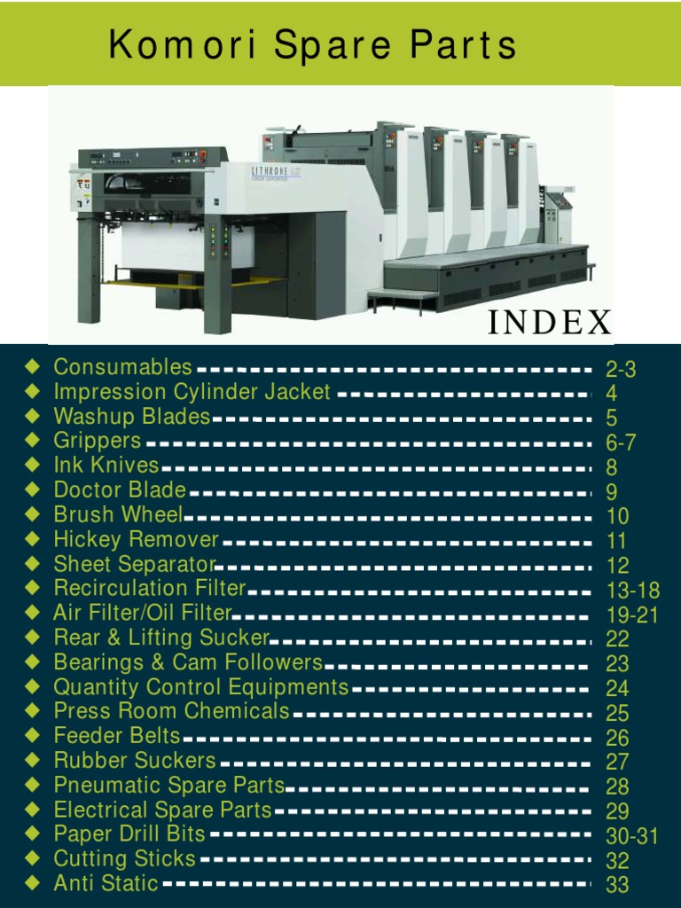 Komori Chain Delivery Gripper Finger Fabricated Sprint Excel High File ...