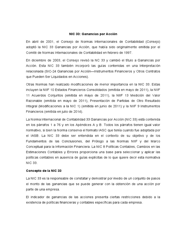 Nic 33 | PDF | normas internacionales de INFORMACION FINANCIERA ...