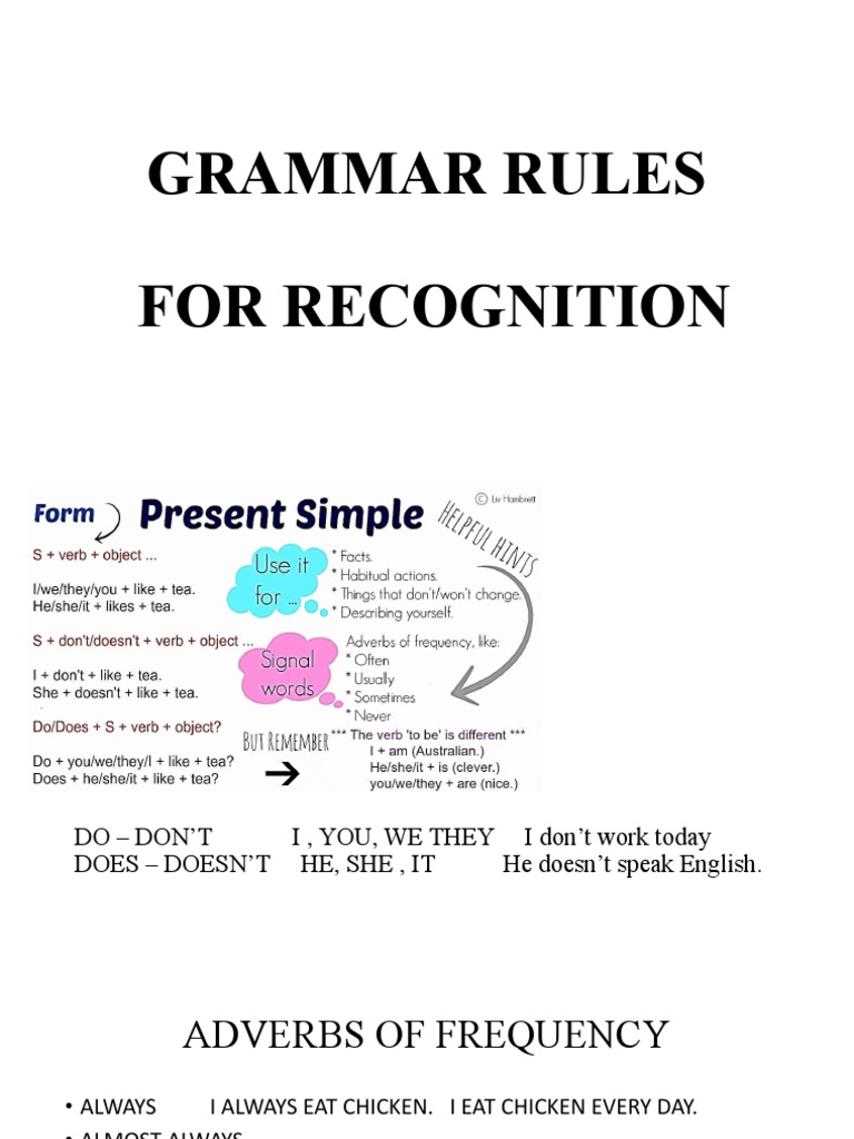 Grammar Rules For Recognition | PDF