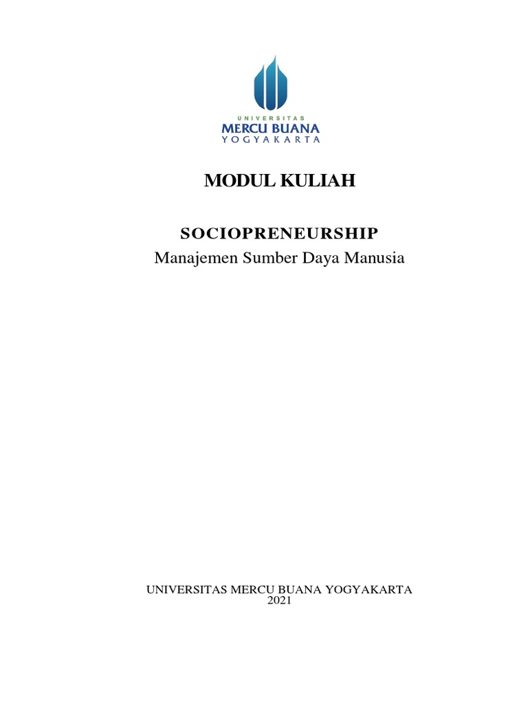 Modul Sociopreneur MSDM - Minggu XI | PDF