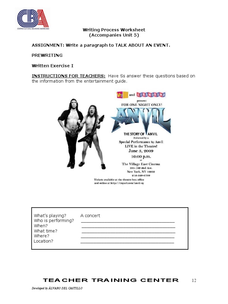 Writing Process Worksheet UNIT 5 (1) - 2133956976 21 Septiembre | PDF ...