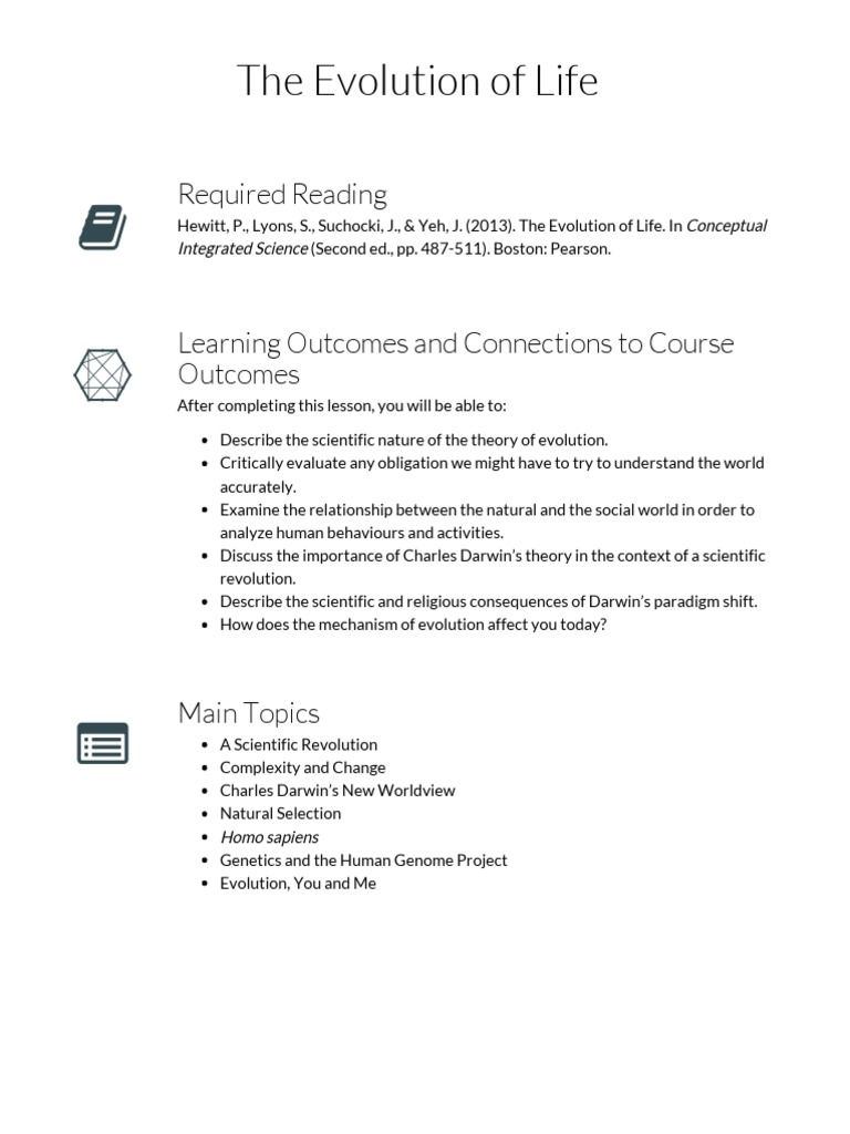 The Evolution of Life: Required Reading | PDF | Evolution | Natural ...