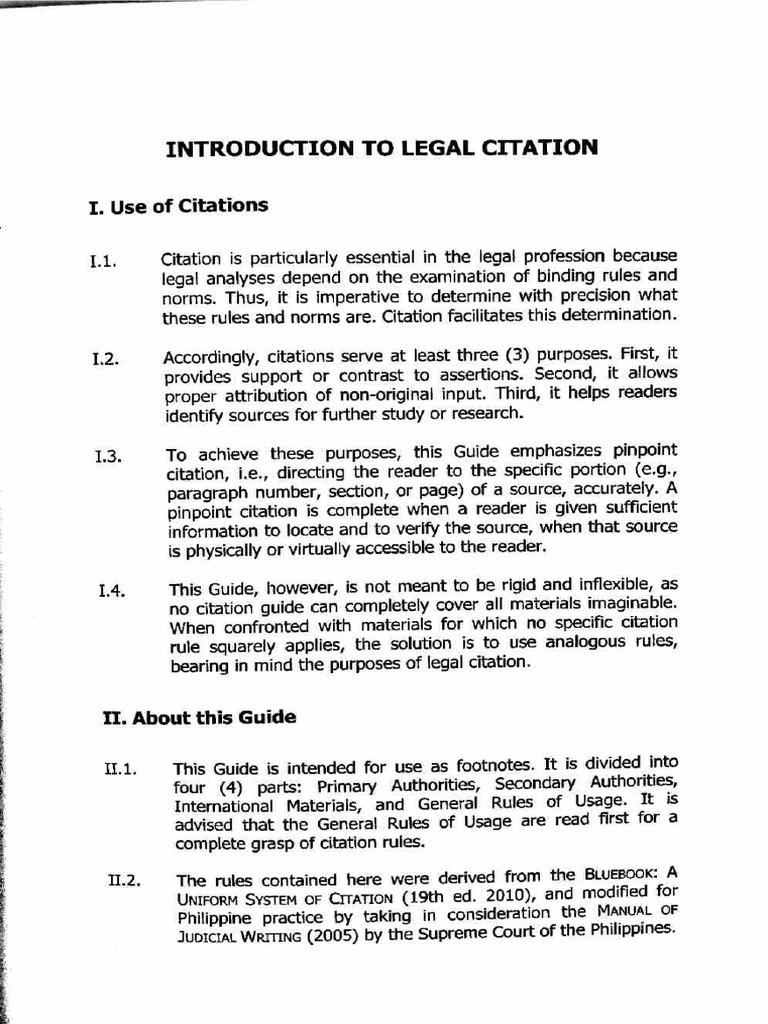 Legal Research - Citation Guide - Ateneo Law Journal | PDF
