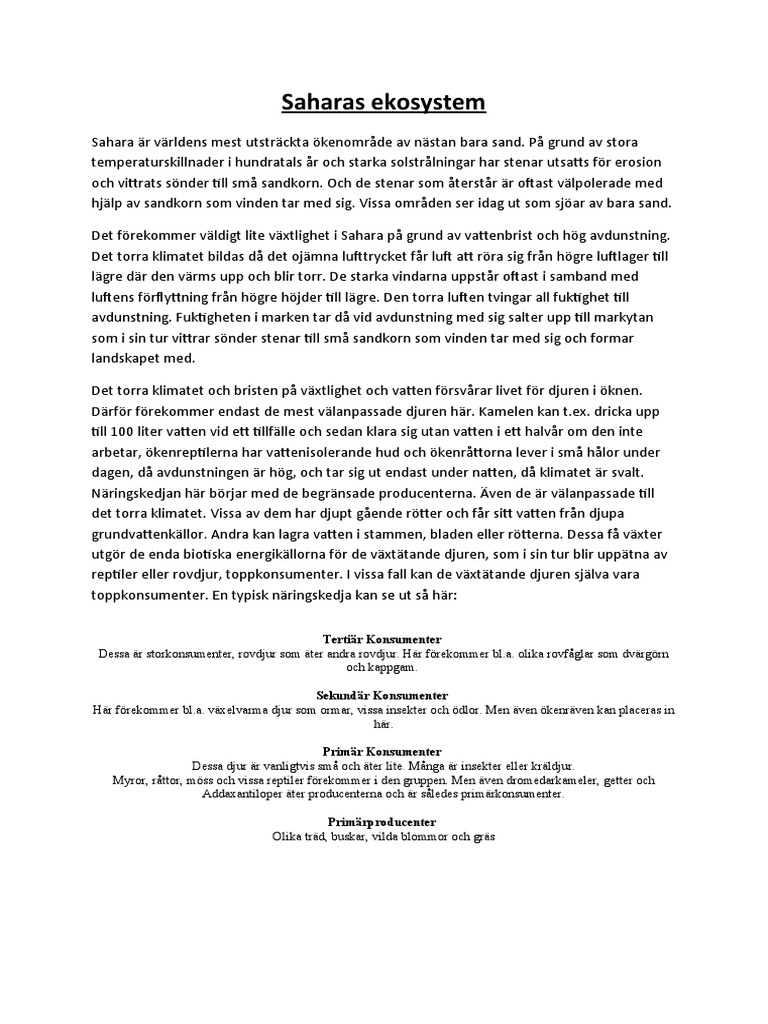 Saharas Ekosystem | PDF