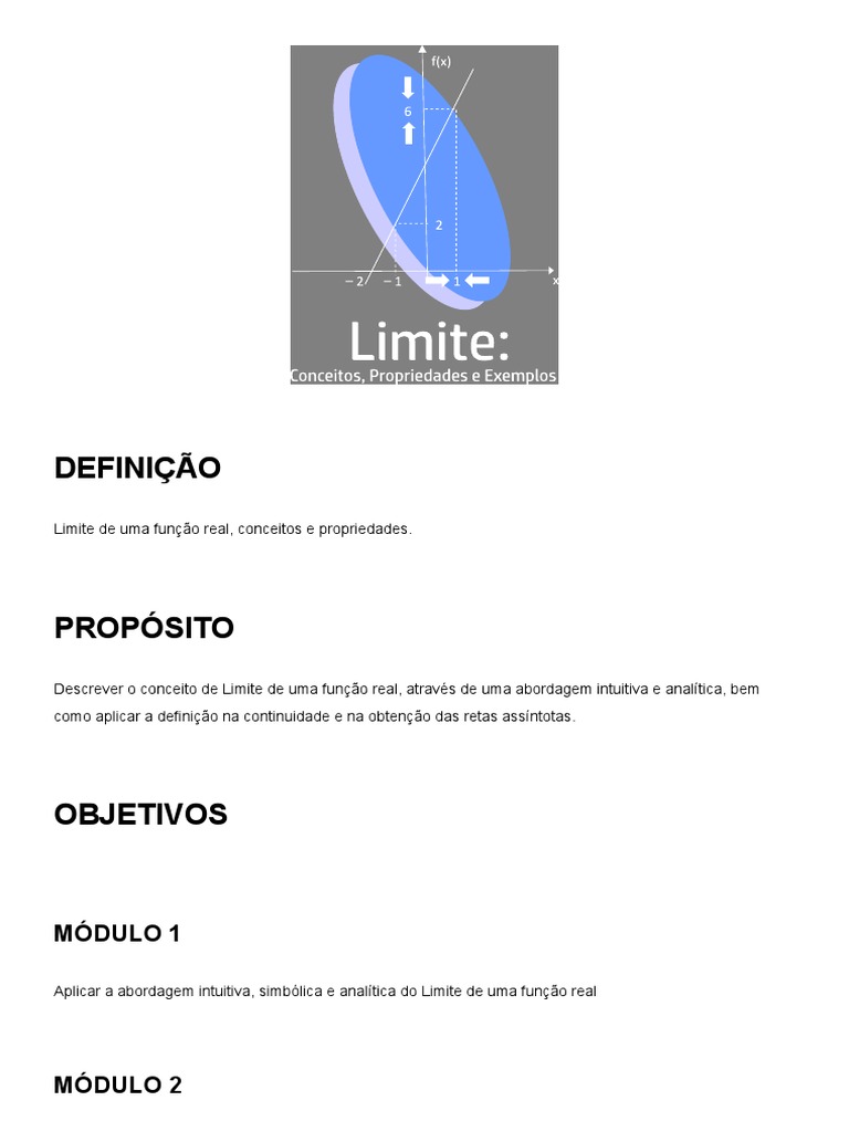 1 - Limite - Conceitos, Propriedades e Exemplos | PDF | Limite ...