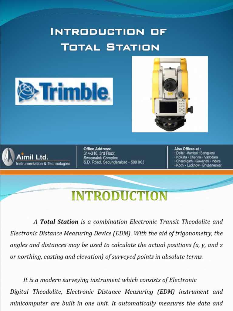 Introduction to Total Station Surveying | PDF | Surveying | Equipment