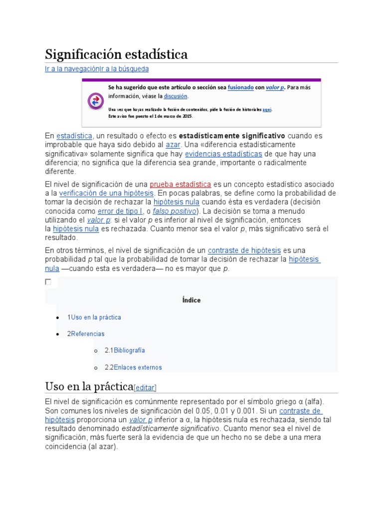 El significado de la significación estadística: Entendiendo la ...