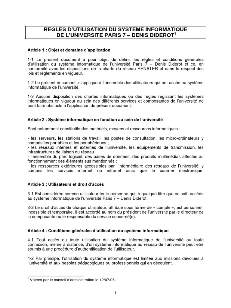 Charte Informatique | PDF | Informatique | Application