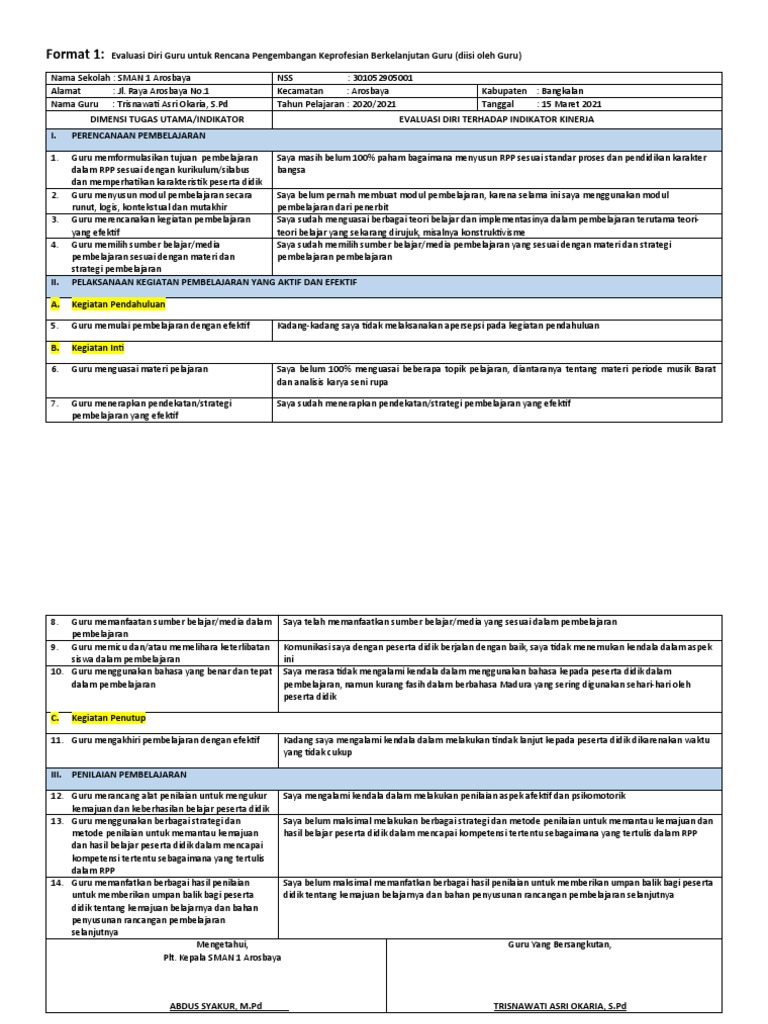 Program Tindak Lanjut Kerja Guru | PDF | Karier & Perkembangan