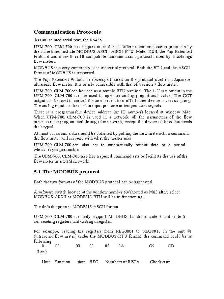 UFM-700 & CLM-700 Communication Protocols | PDF | Binary Coded Decimal | Pointer (Computer ...