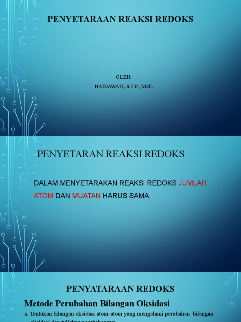 Panduan Penyetaraan Reaksi Redoks | PDF | Metode & Bahan Ajar | Sains & Matematika