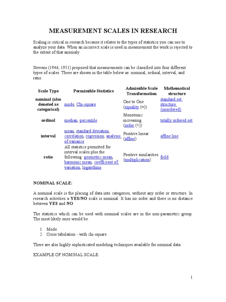 Scales in Research | PDF | Level Of Measurement | Likert Scale