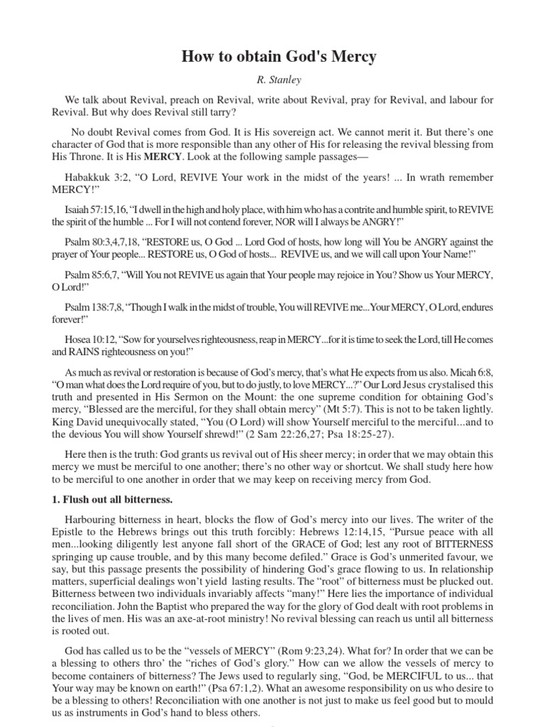 How To Obtain Gods Mercy | PDF | Anger | Mercy