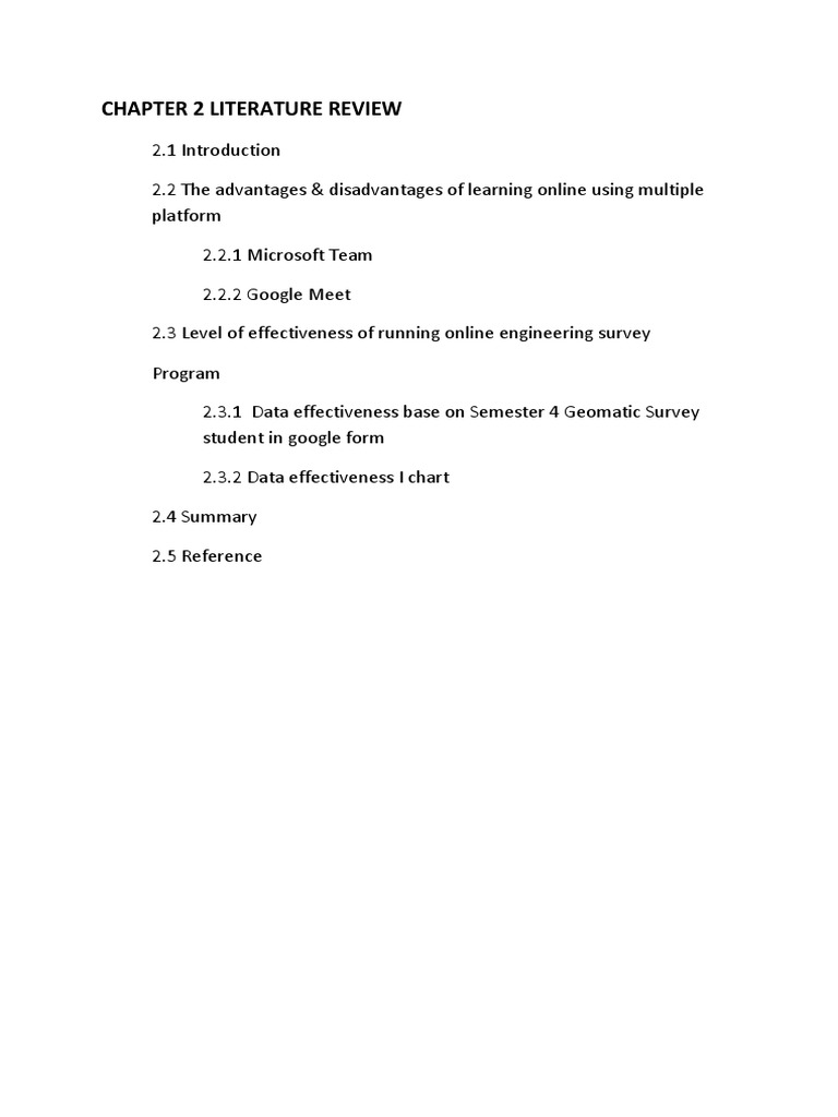 Chapter 2 Literature Review | PDF | Educational Technology | Learning