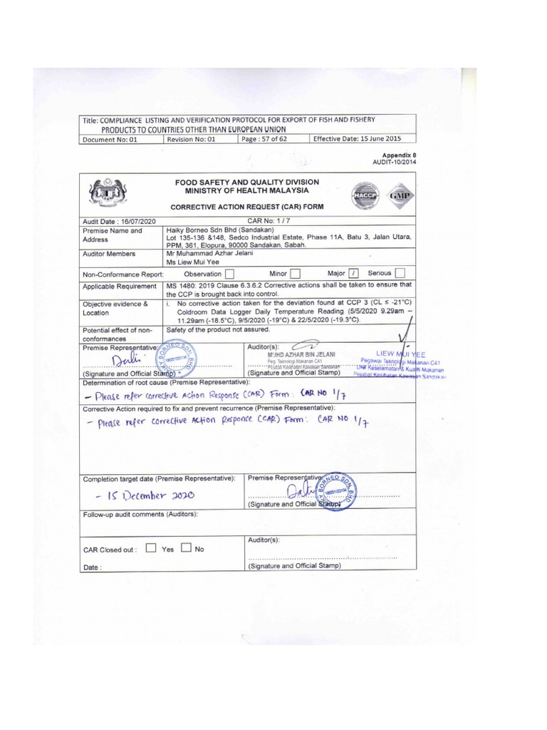 Corrective Action Respon Form | PDF | Audit | Quality Assurance