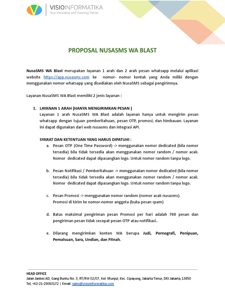 2021 Proposal Nusasms Wa Blast | PDF | Komputer