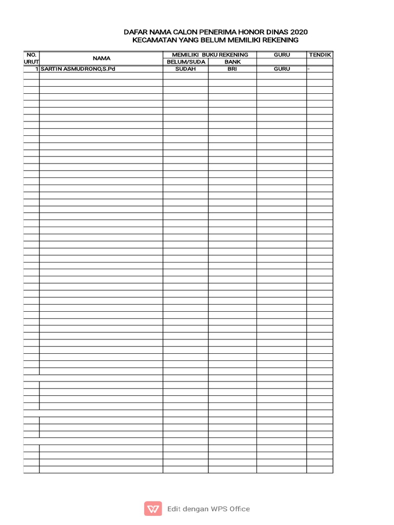 Rekap No Rek Honda 2021 | PDF