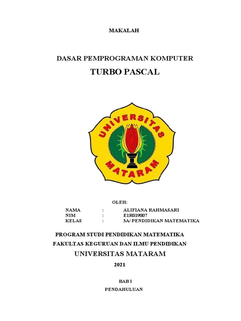 Makalah Dasar Pemrograman Turbo Pascal | PDF