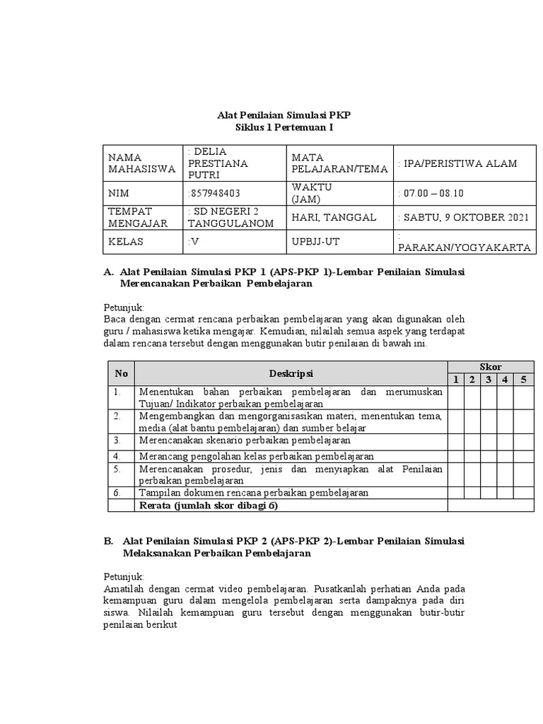 Apkg Siklus 1 & 2 | PDF