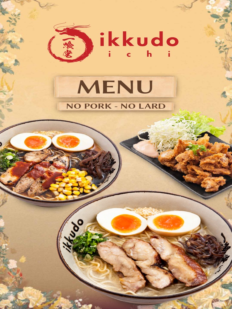 Menu Take Away Ikkudo Halal | PDF | Ramen | Foods