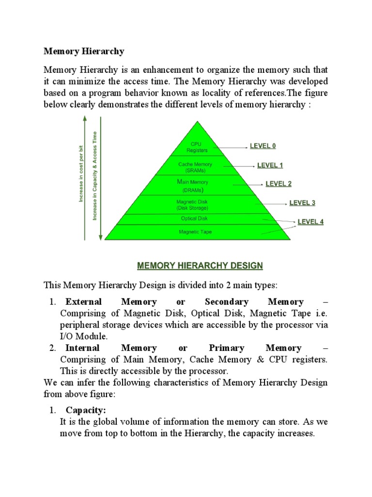 Memory Hierarchy | PDF | Computer Data Storage | Information Technology